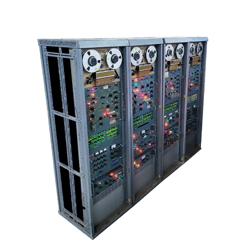 Practical 6ft 7" period electronics racks in battleship grey with ...