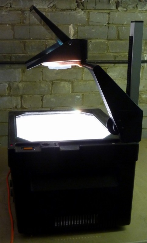 1980s-1990s black overhead projector | Electro Props Hire