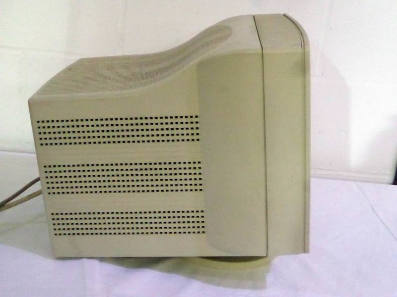 Practical beige 1990s 15" CRT computer monitor on swivel stand ...