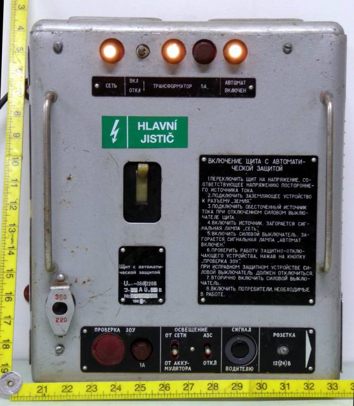Russian/cold war era electrical switch box with working indicators ...