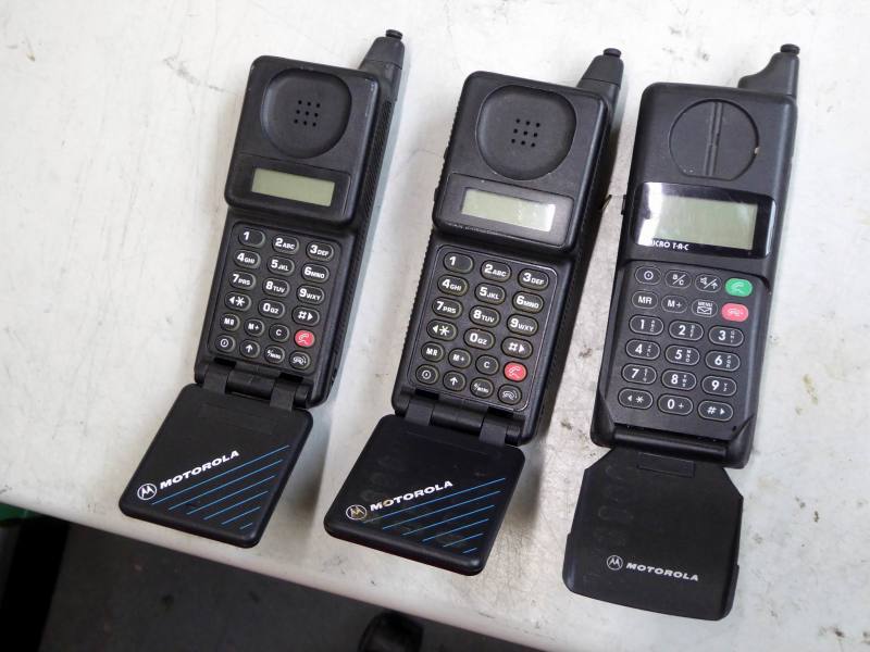 1989 Period Motorola Microtac mobile phones | Electro Props Hire