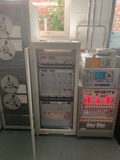 Modern looking server rack with mesh front door | Electro Props Hire