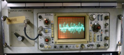 Orange screen practical rack mount oscilloscope | Electro Props Hire