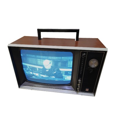 Practical, very portable, black & white 4" CRT TV | Electro Props Hire