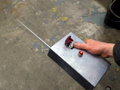Practical khaki radio detonator/remote control with LEDs, keyswitch ...