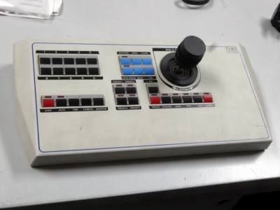 Grey CCTV console with Joystick (Zone Vu) | Electro Props Hire