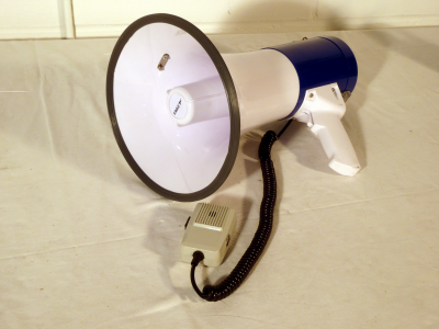 Practical small sized modern megaphone with inbuilt microphone ...