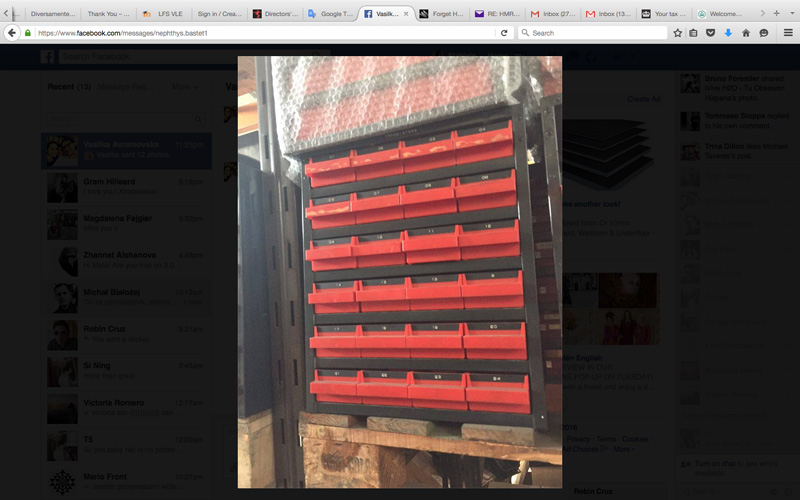 Workshop/laboratory component storage drawers | Electro Props Hire