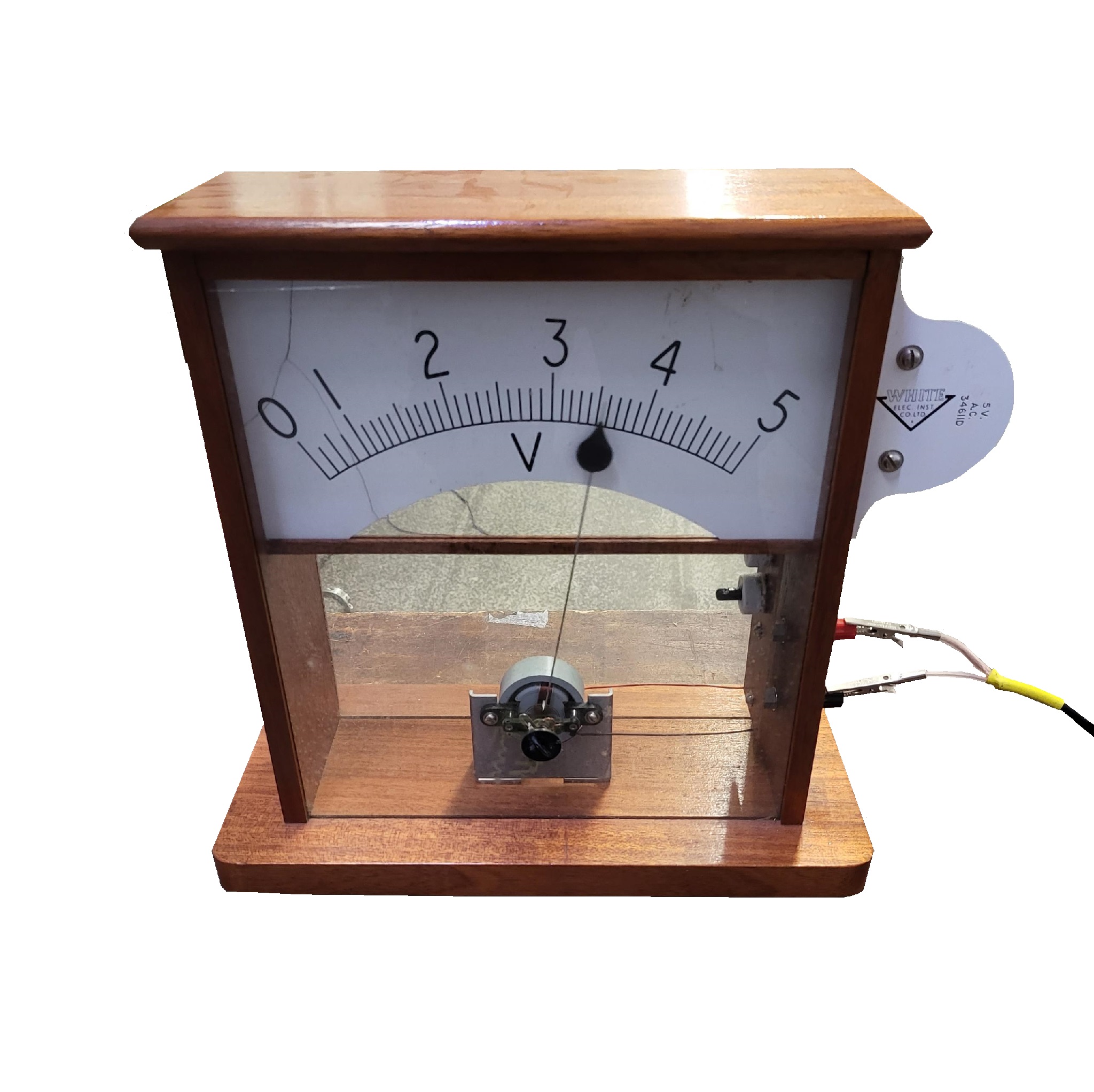 Very large, practical demonstration wooden laboratory Volt meter ...