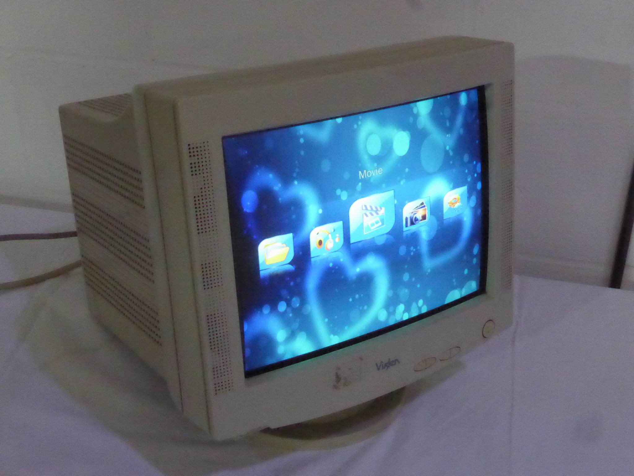 Practical beige 1990s 15" CRT computer monitor on swivel stand ...