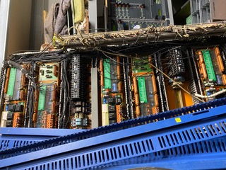 Multi wired orange electrical panel | Electro Props Hire