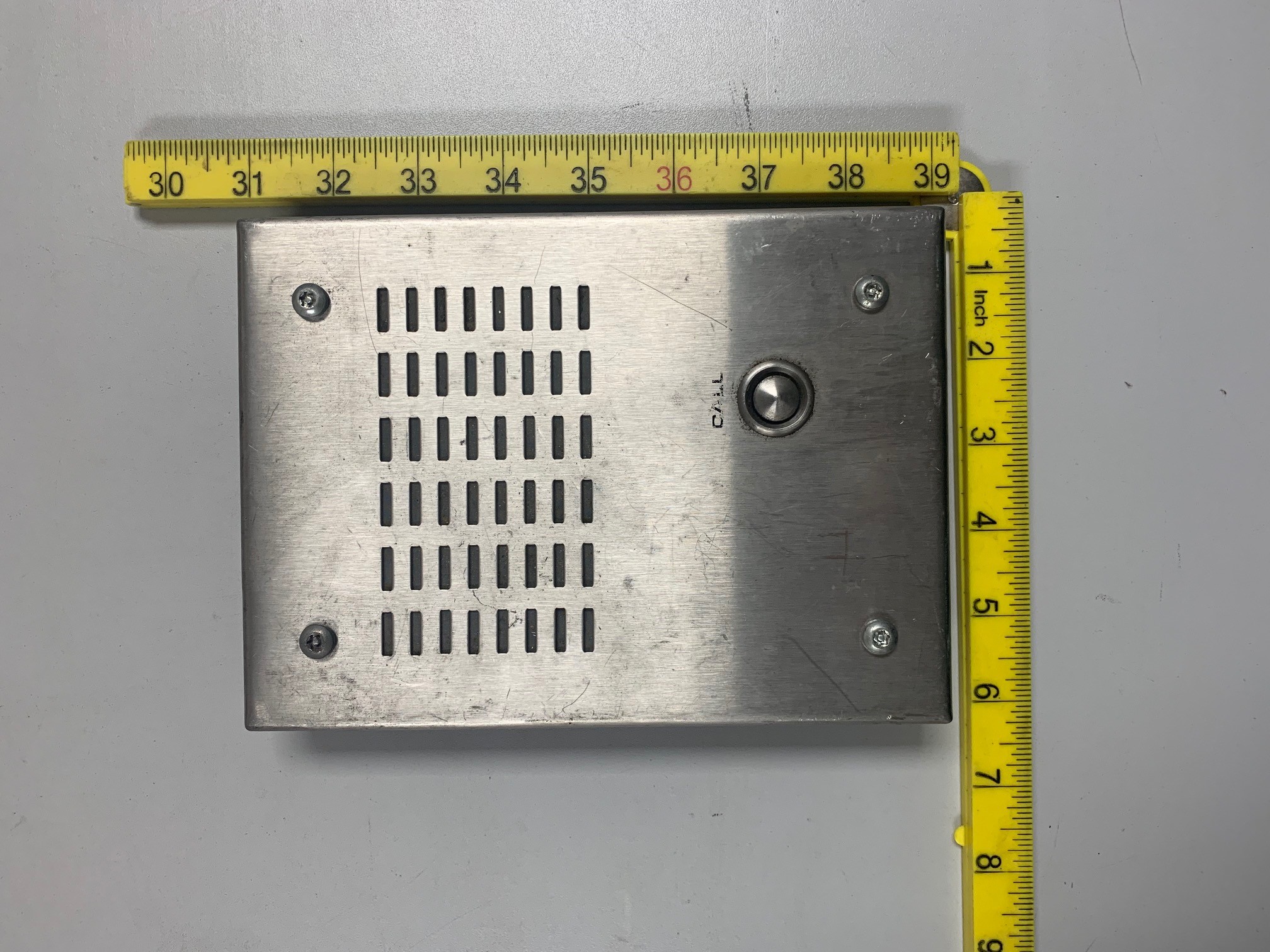 Non Practical Brushed Steel intercom panel | Electro Props Hire