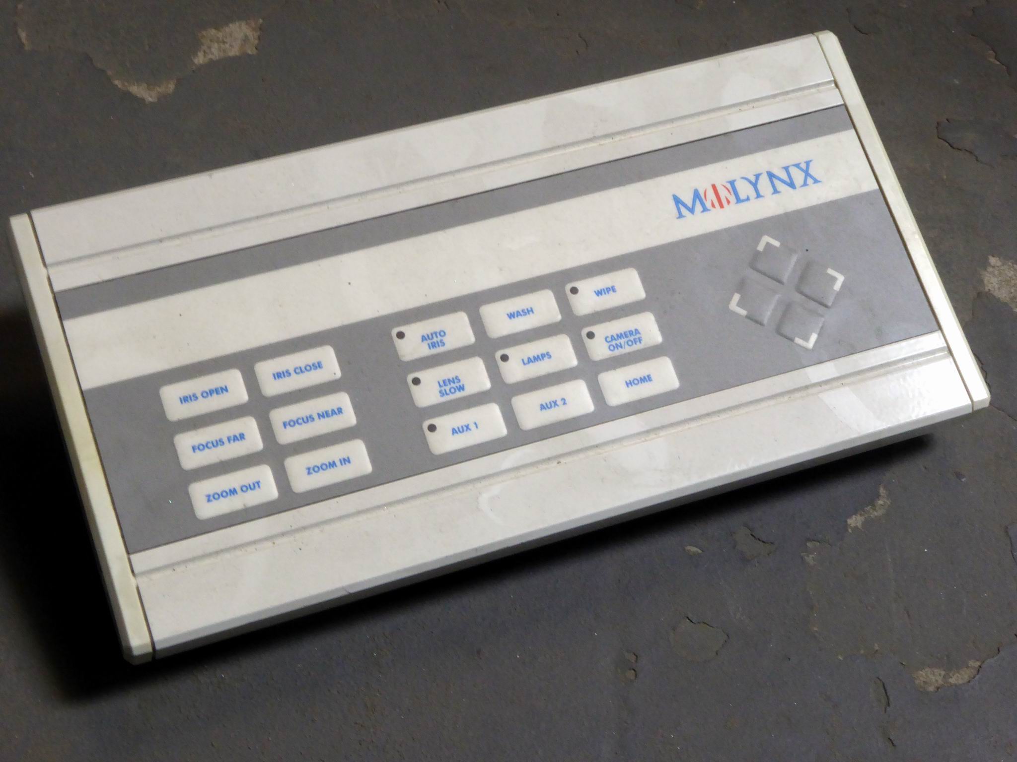 CCTV camera desktop control console in white with rectangular membrane ...