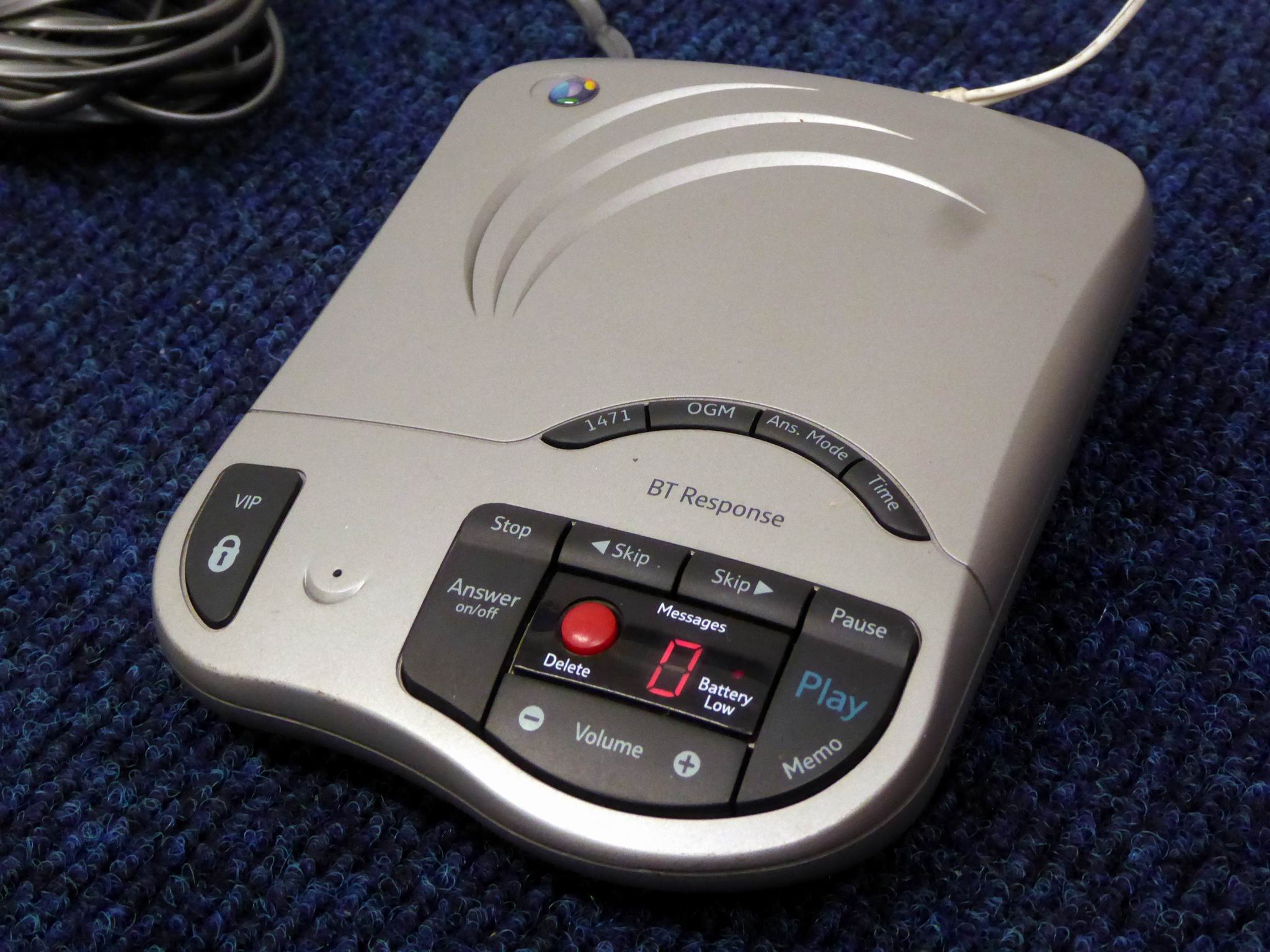 Practical 1990s silver answer phone machine | Electro Props Hire