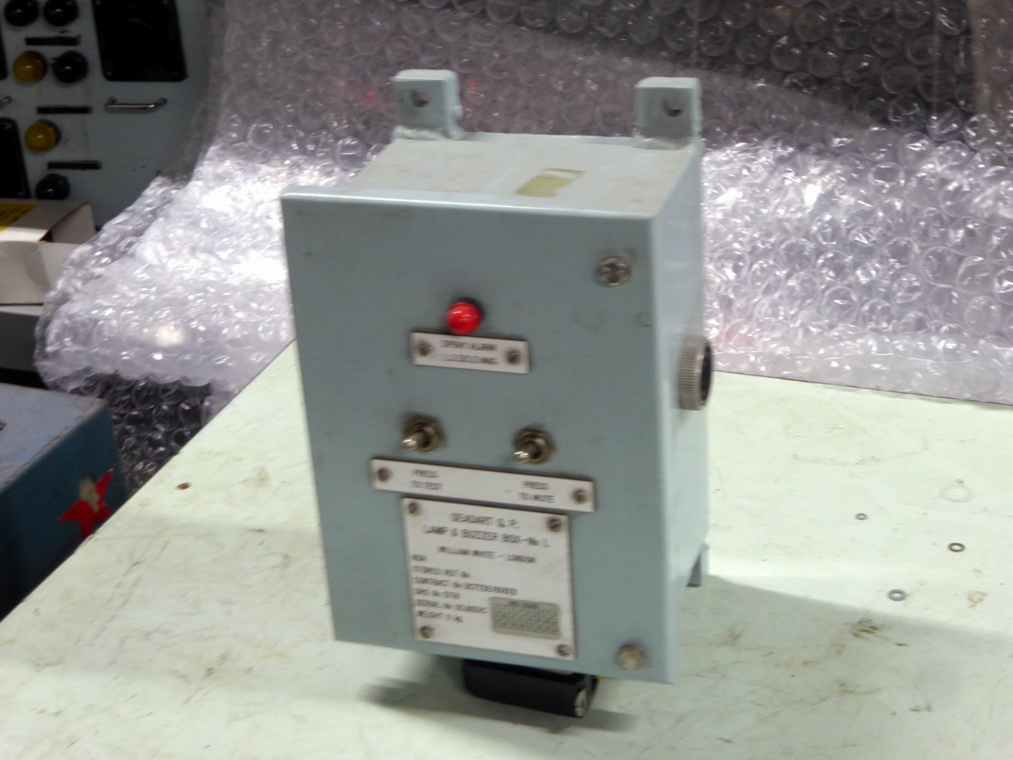 Non-practical navy control panel with red lamp & twin switches ...