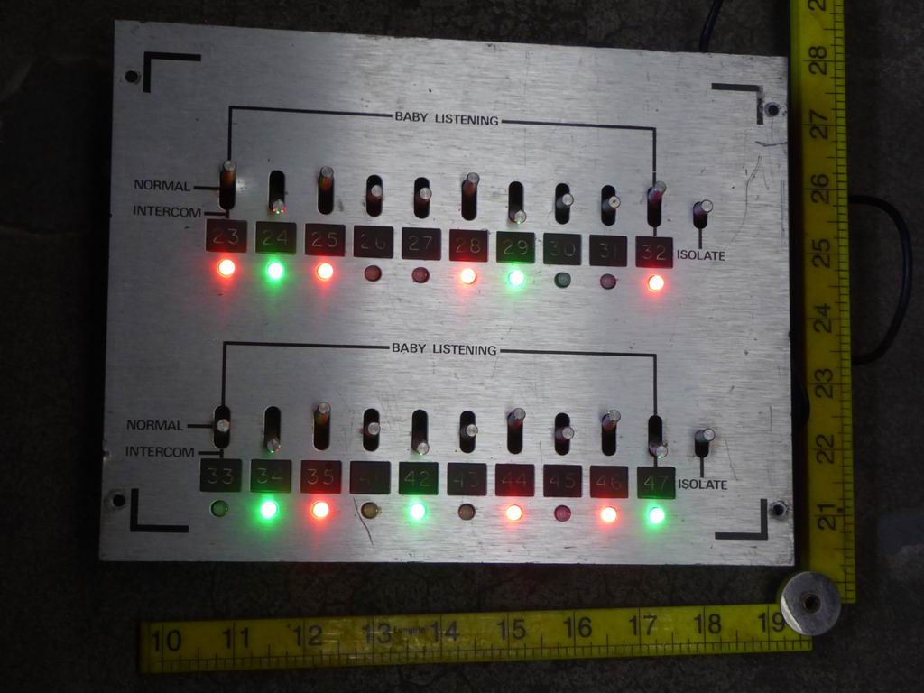 Practical silver intercom/alarm switchboard panel (Baby Listening ...