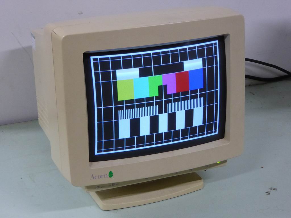 Practical 1980s-1990s beige multisync CRT VGA 14" PC computer monitor ...