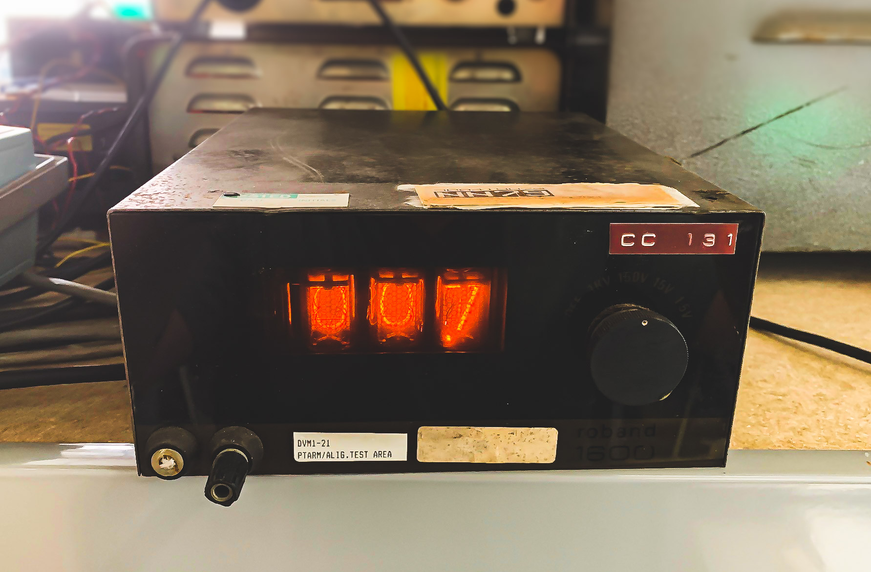 Practical Nixie tube multimeter with black front | Electro Props Hire