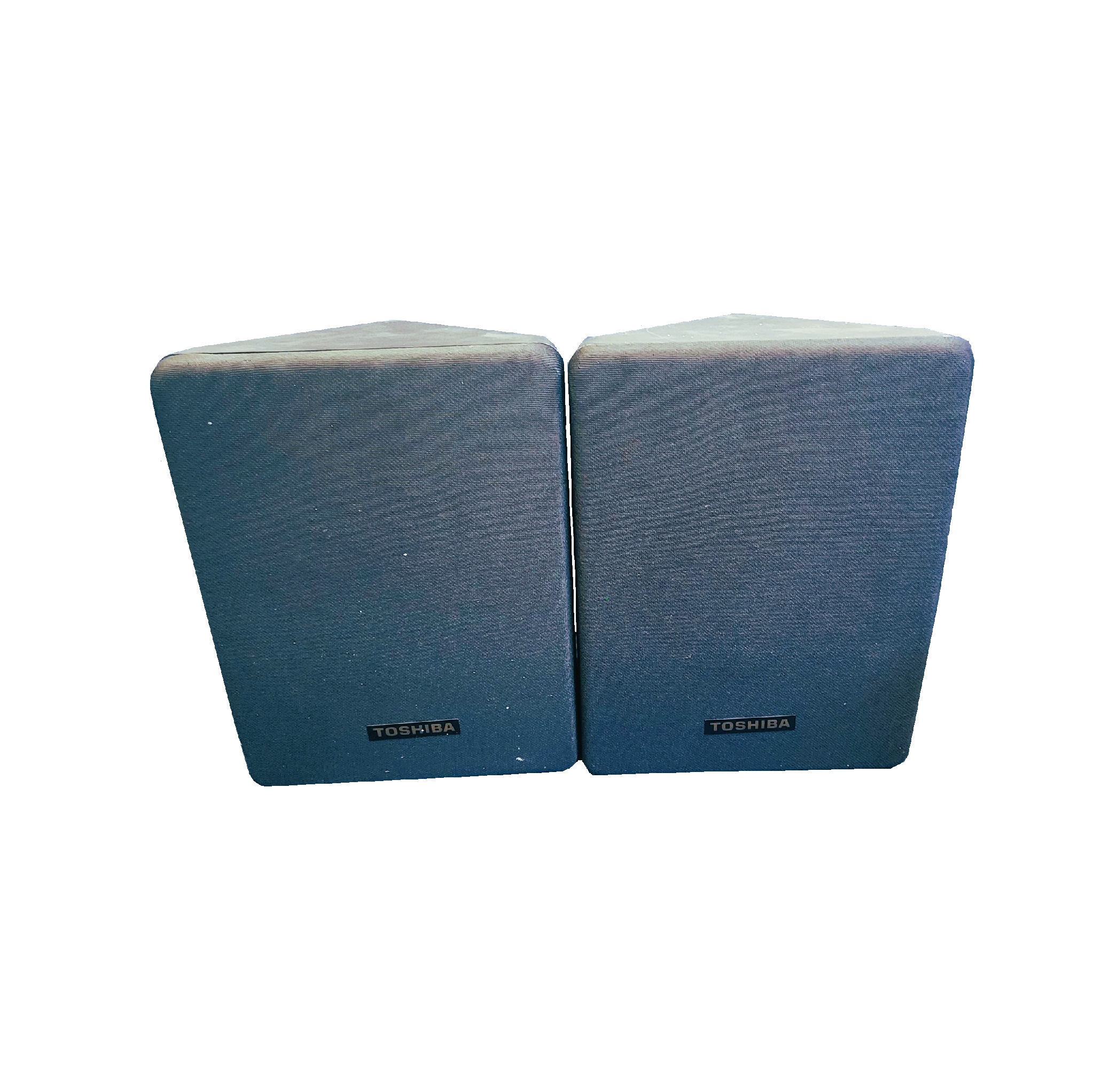 Set Of Toshiba Triangle Shaped HiFi Speakers | Electro Props Hire
