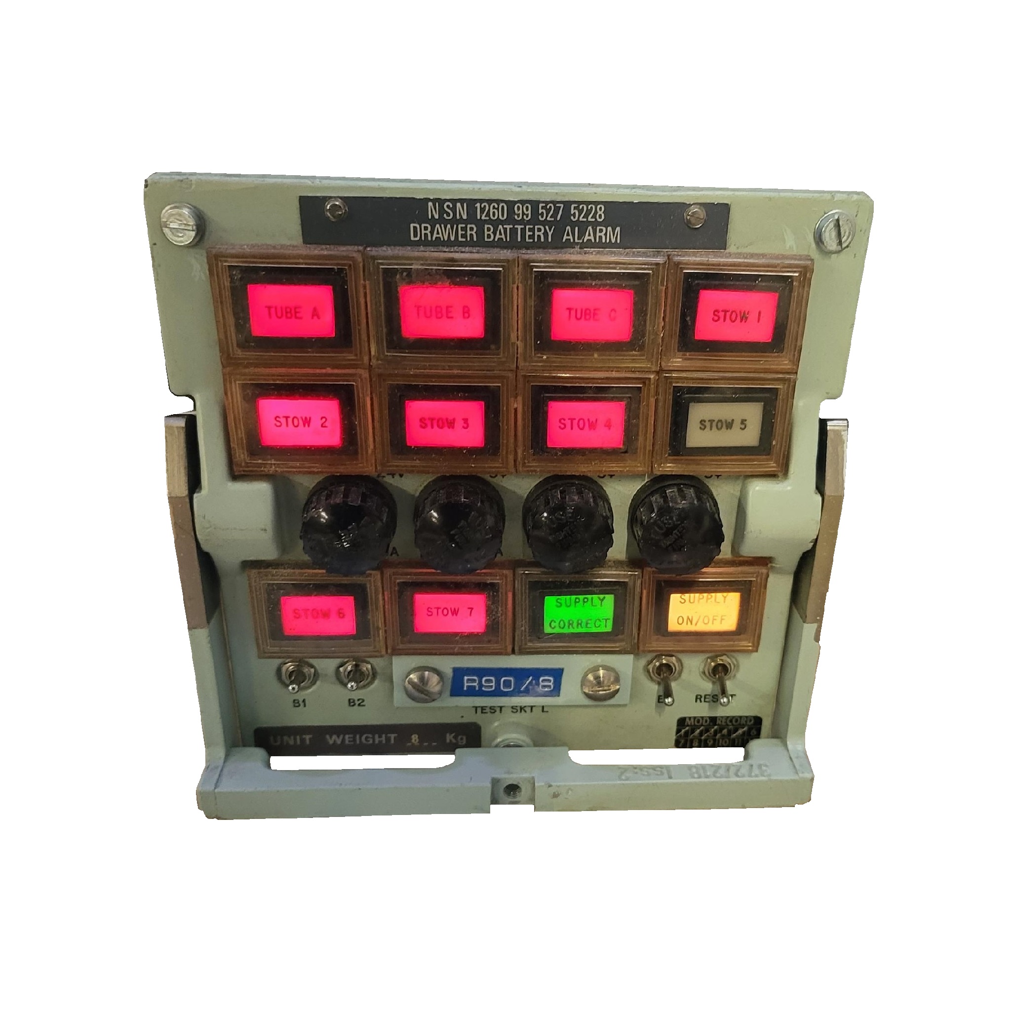 Navy torpedo control panels in duck egg blue with rectangular buttons ...