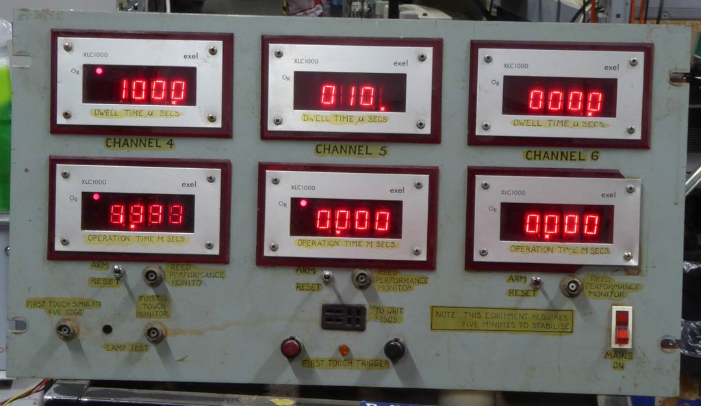 Cold war/navy panel with 6 red numeric displays | Electro Props Hire