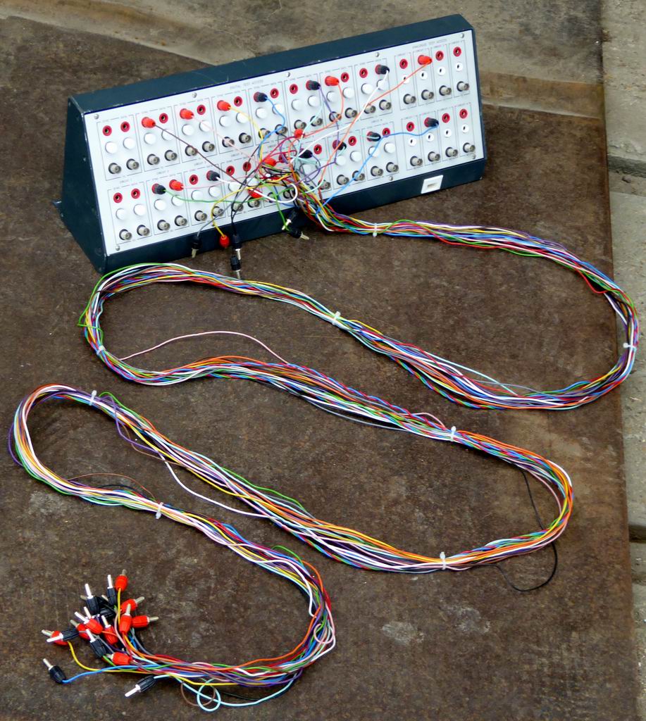 Console panel with rainbow umbilical cable | Electro Props Hire