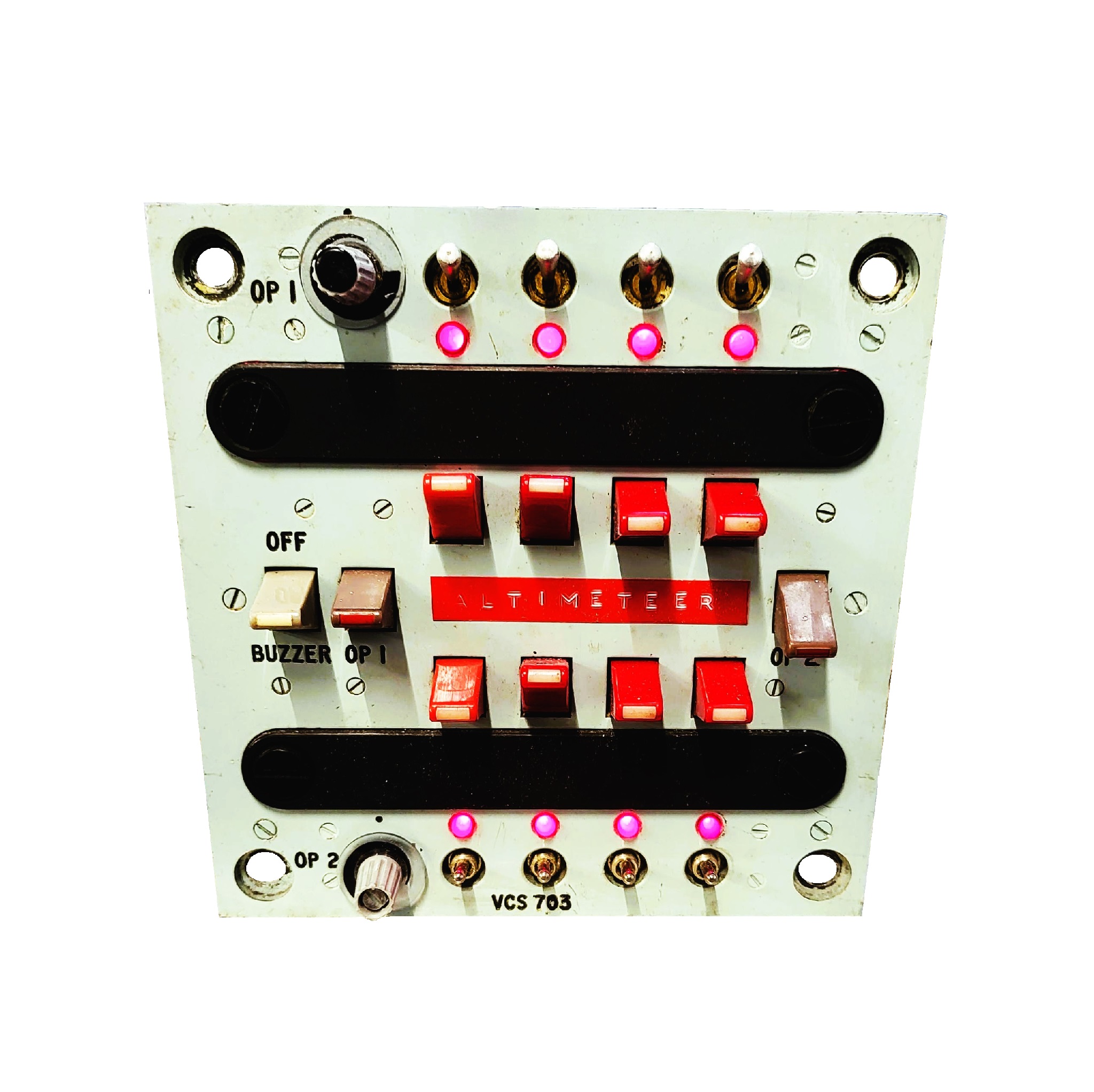 Practical navy control panels with coloured lever tab switches & red ...