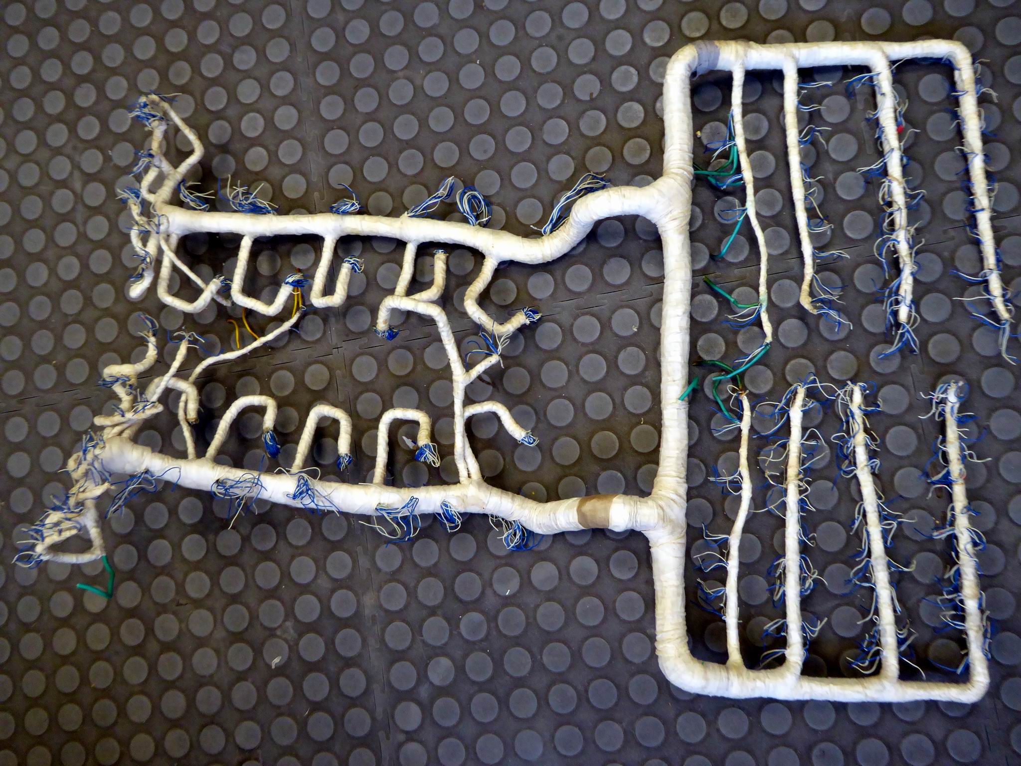 Fabric covered complex wire/cable loom | Electro Props Hire