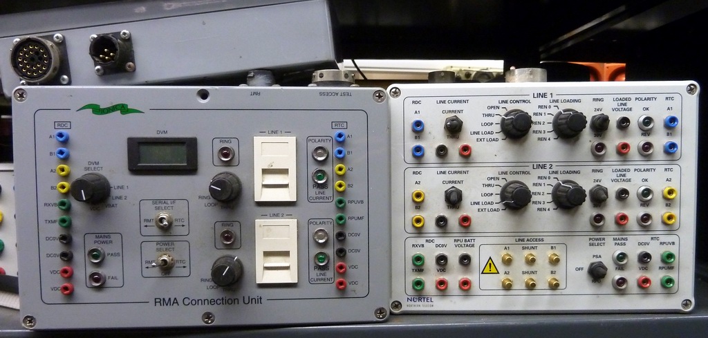 Technical looking boxes with terminals, knobs & LEDs | Electro Props Hire