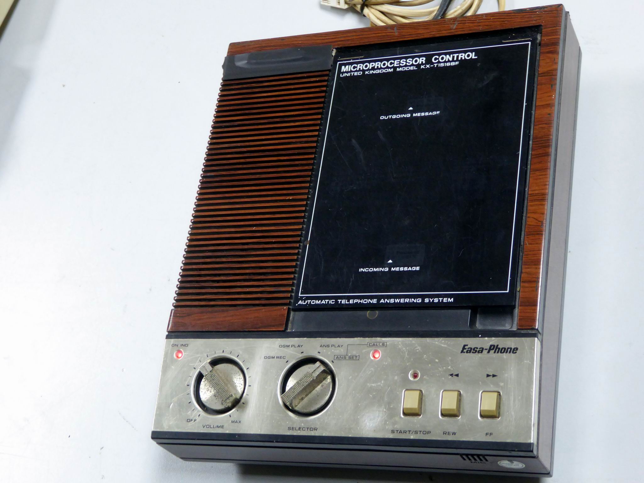 Period answerphone/ansafone telephone message recording machine in wood ...