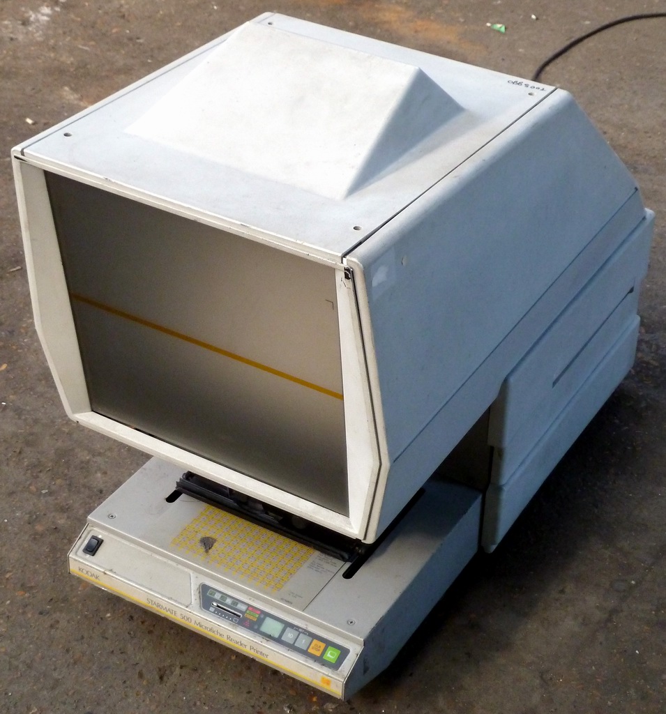 Large white microfiche viewer | Electro Props Hire