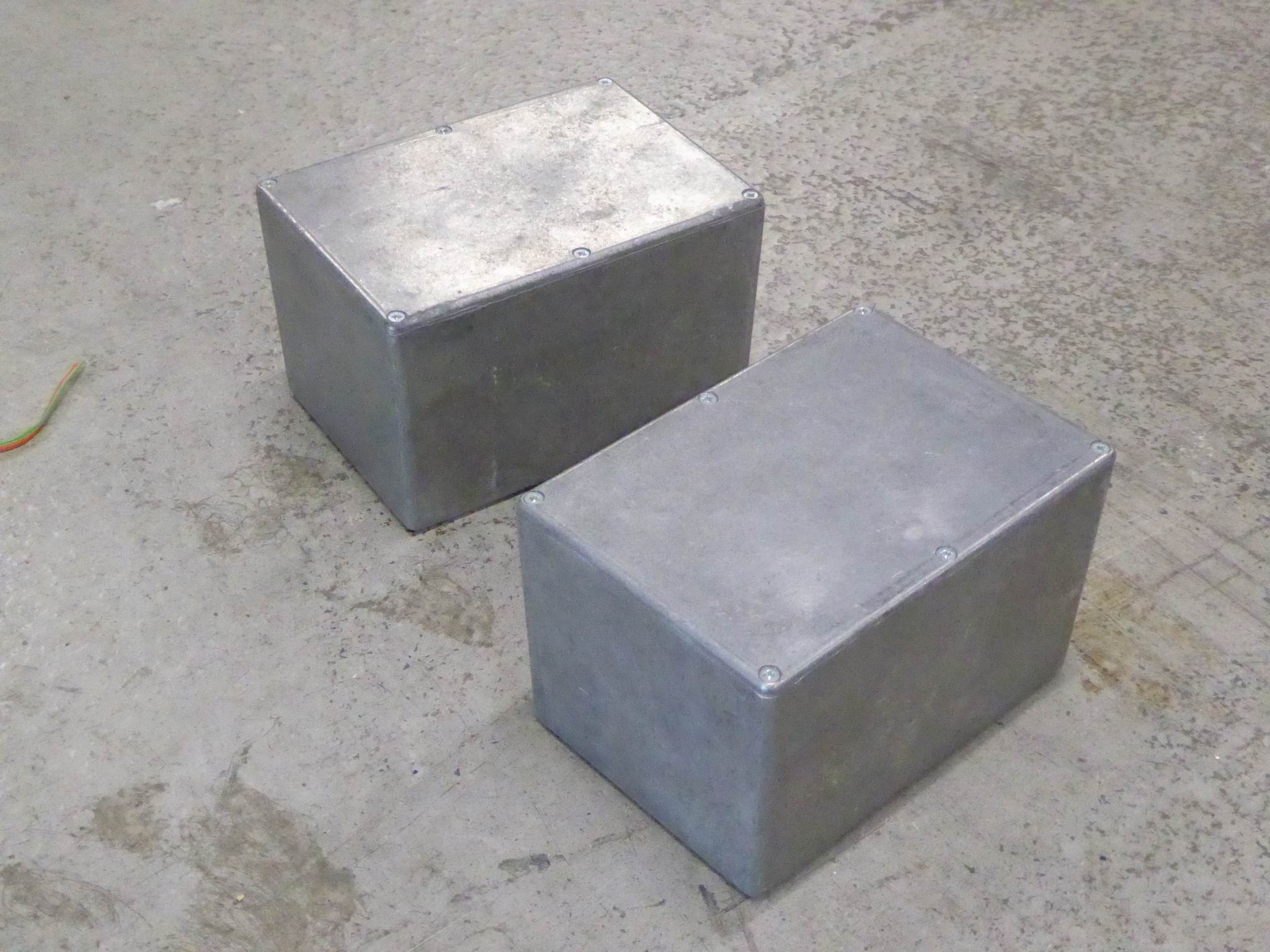 Plain diecast metal boxes | Electro Props Hire