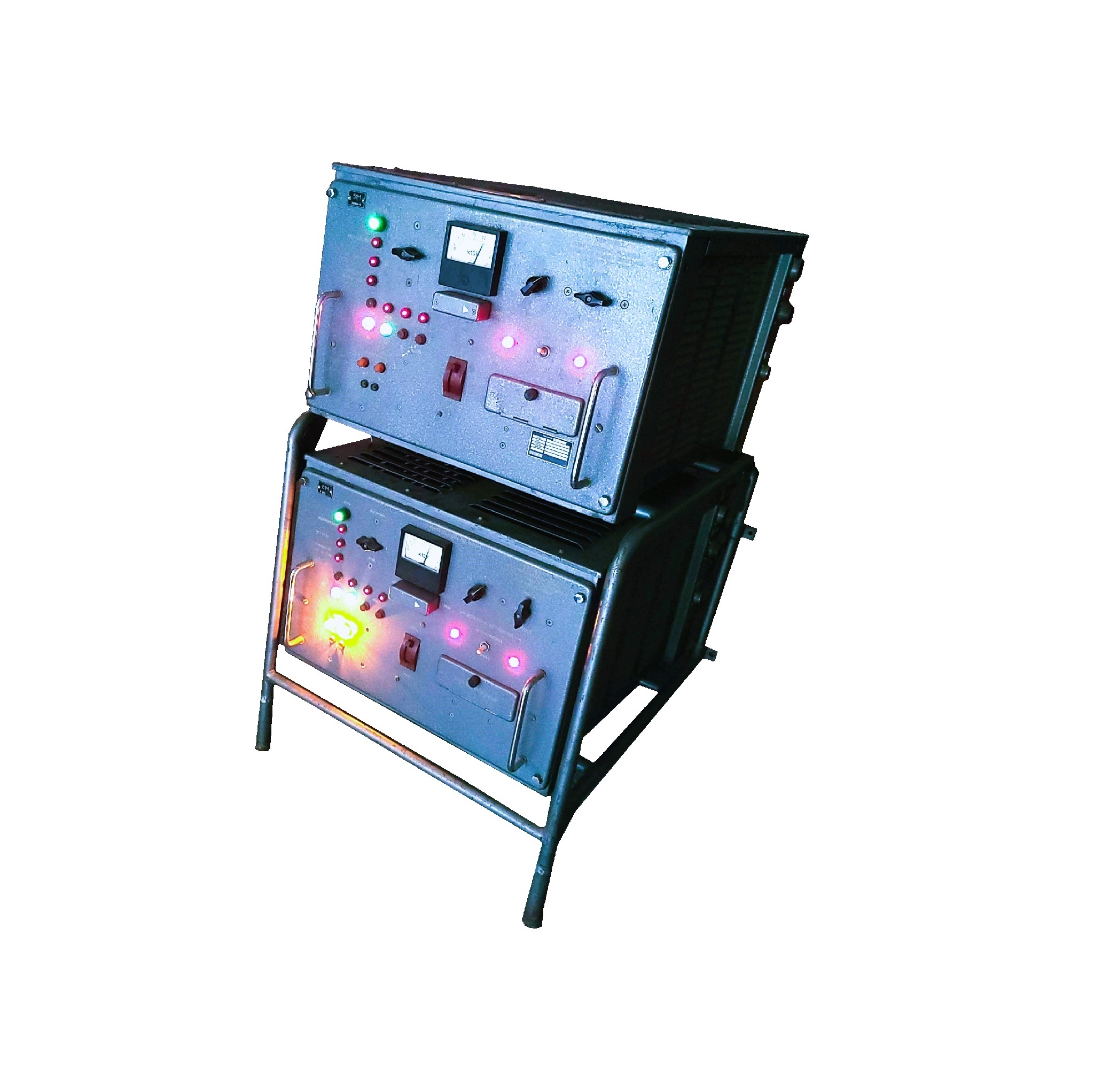 Practical twin Russian/Soviet Union cold war radio transmitter cabinets ...