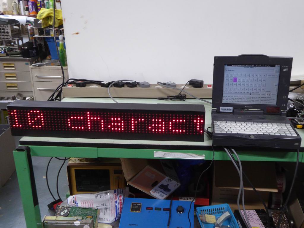 .7 metre 10 character scrolling red LED matrix sign | Electro Props Hire