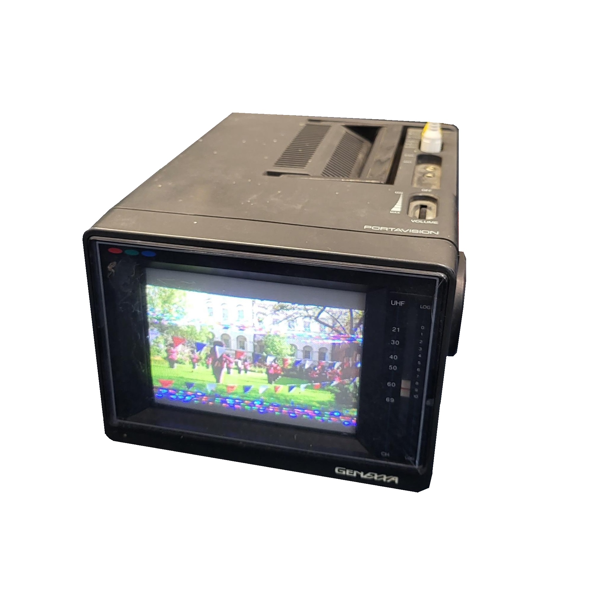 Practical Grey portable CRT tv | Electro Props Hire
