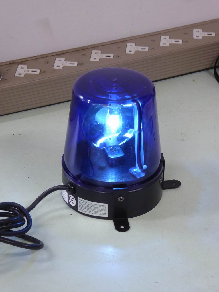 Rotating emergency, police type blue beacon lamp | Electro Props Hire