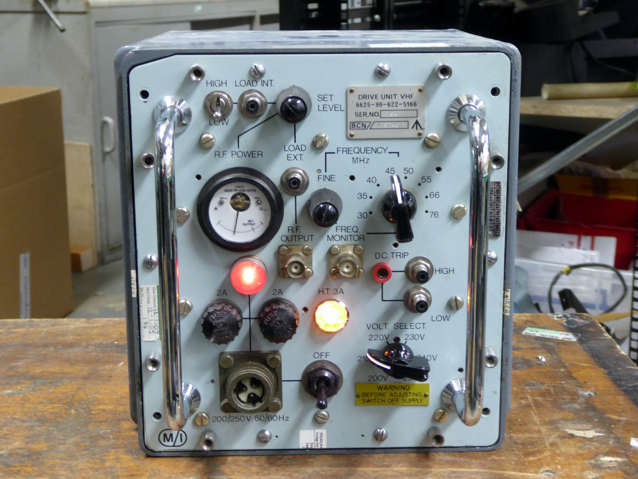 Practical desktop military control box with switches, lamps & meter ...