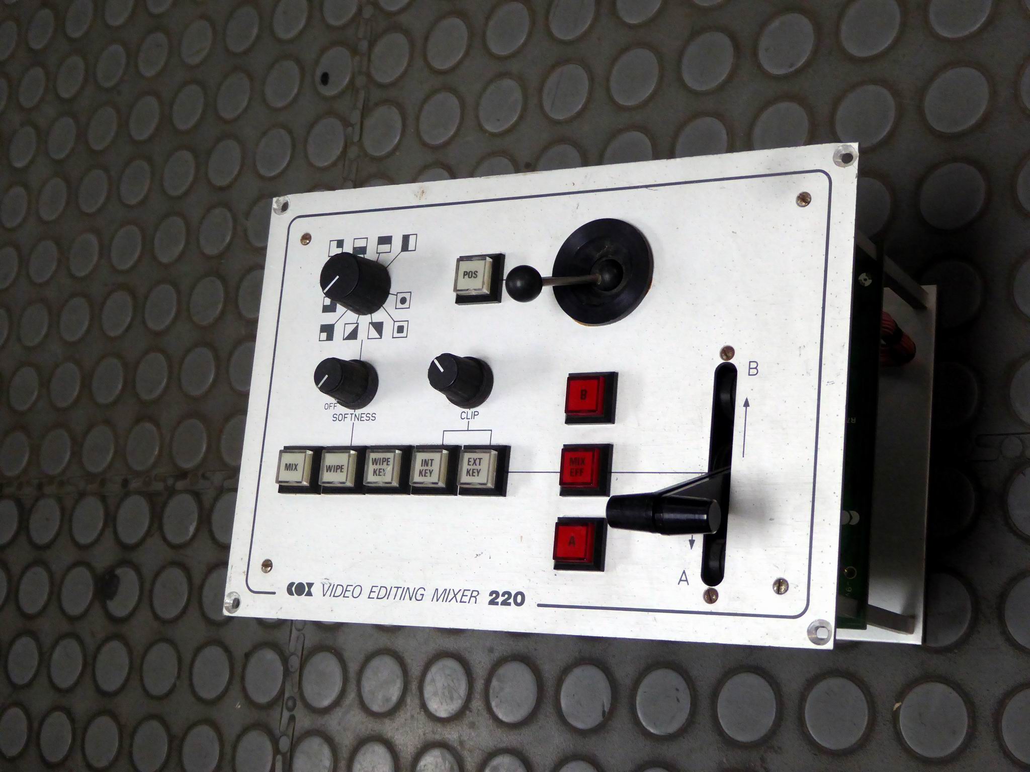 Joystick & lever panel with knobs & square buttons | Electro Props Hire