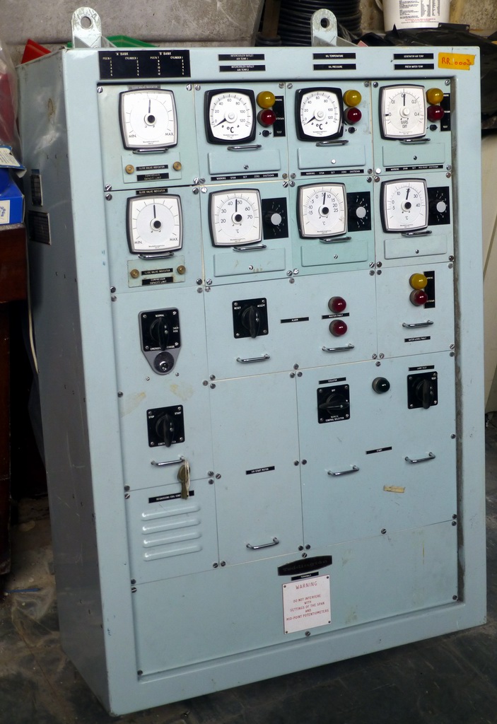 Large wall mounting navy style electrical control box with analogue ...