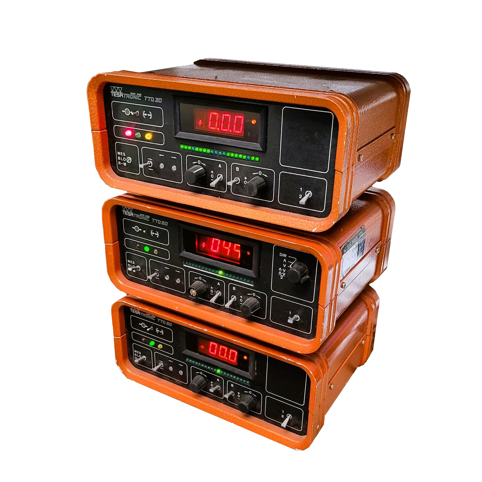 Practical Orange Boxes With Digital Display & LEDs | Electro Props Hire
