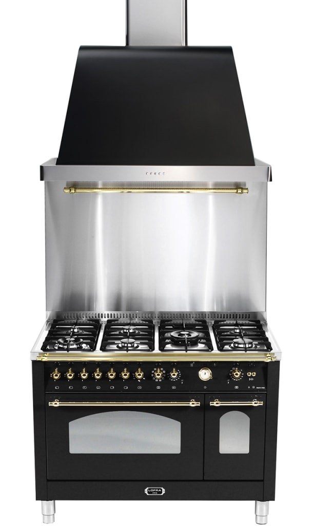 Cooker package Black/Brass - Dolce Vita 120 cm (cooker + extraction ...