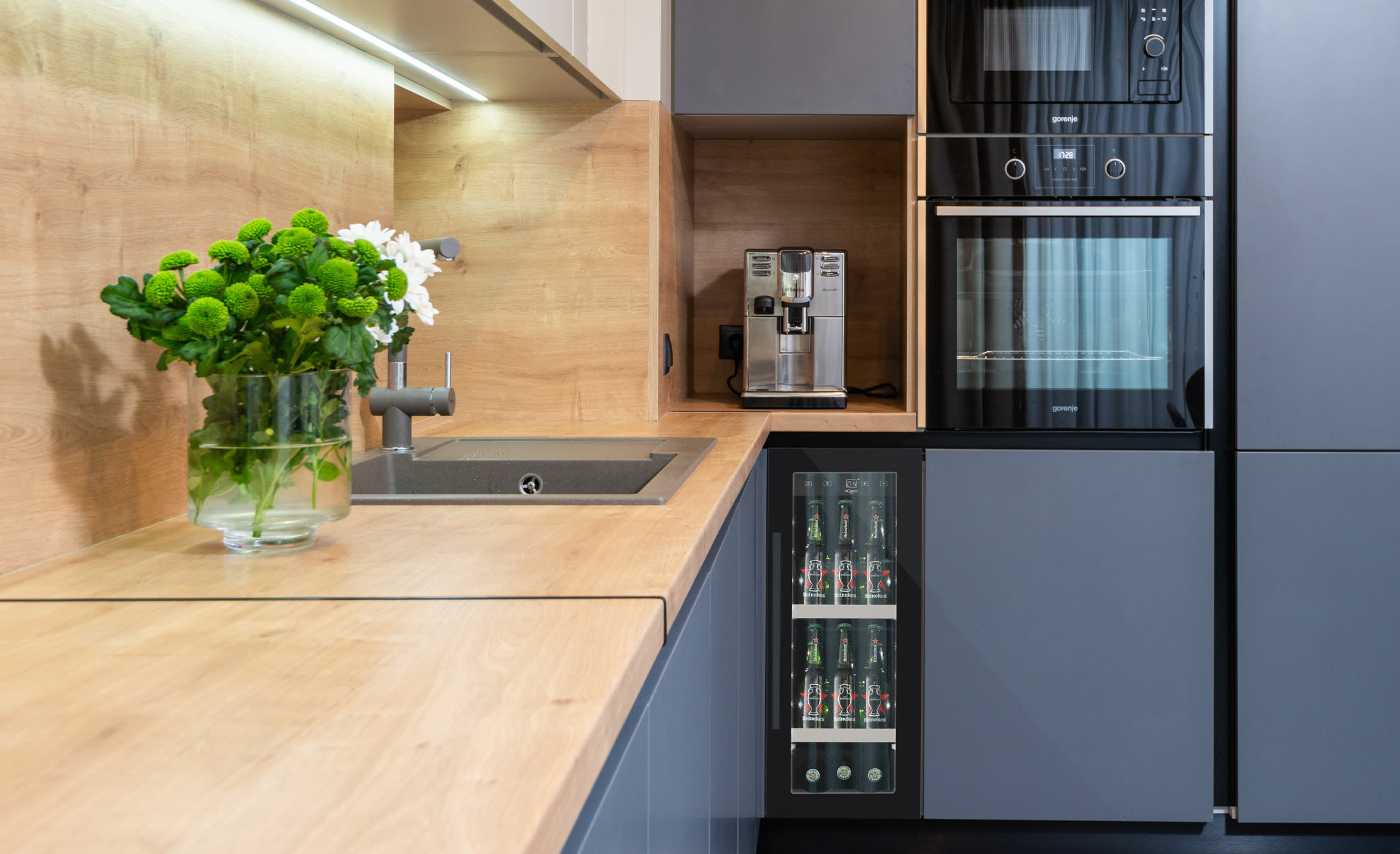 Built-in beer fridge