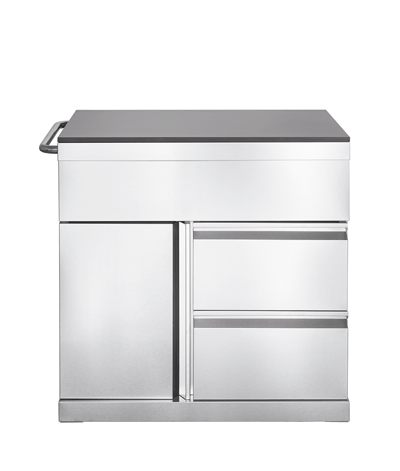 Pure - Module with storage cabinet and drawers - Stainless