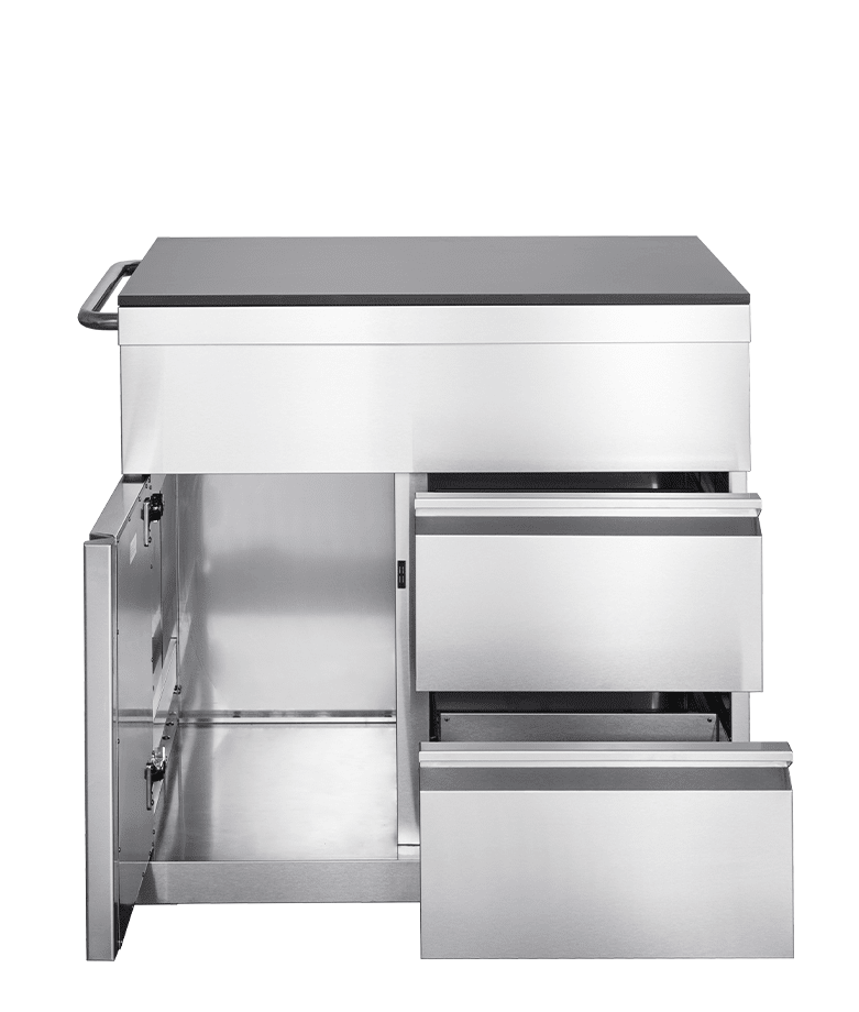 Pure - Module with storage cabinet and drawers - Stainless