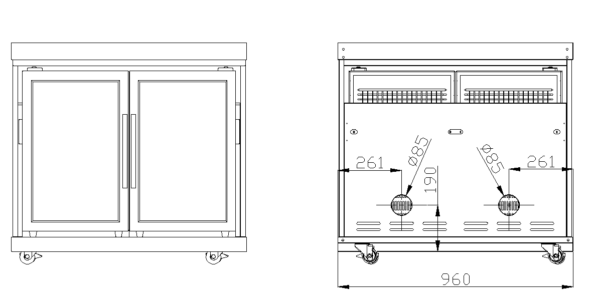 Stainless Collection - Module fridge with double doors