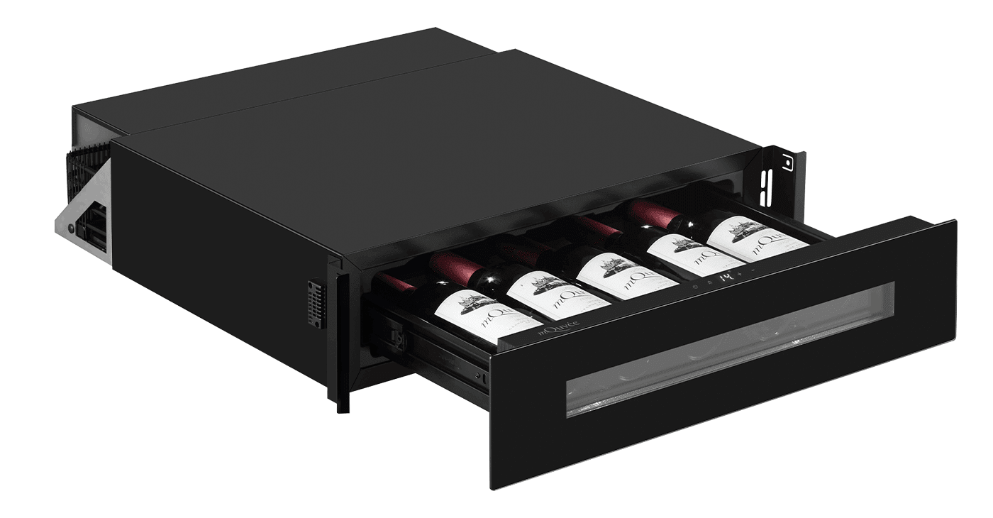 Integrated wine fridge - WineKeeper Exclusive 5S Fullglass Black Push-Pull