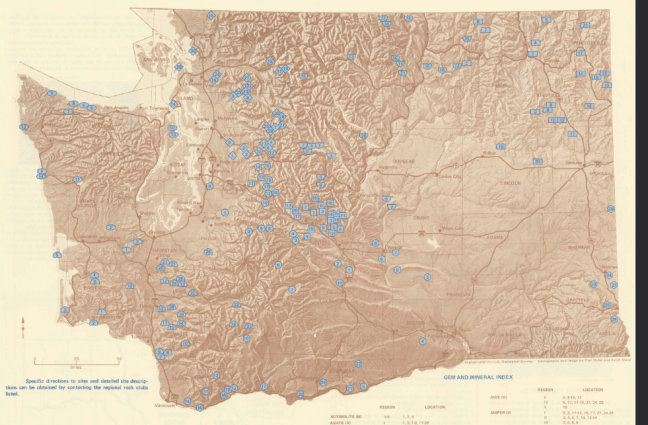 Washington Gem and Minerals Map | Rock Tumbling Hobby