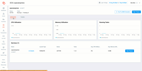 Trace and Observe AWS ECS