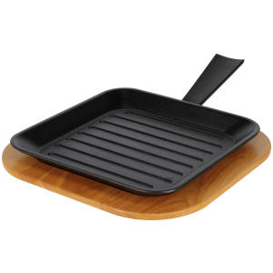 Buy Serving pan Pegosi with grooves and handle incl. wooden trivet | LUSINI