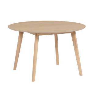 Batilde runder Tisch aus massivem Kautschuk mit Eschenfurnier kaufen ...